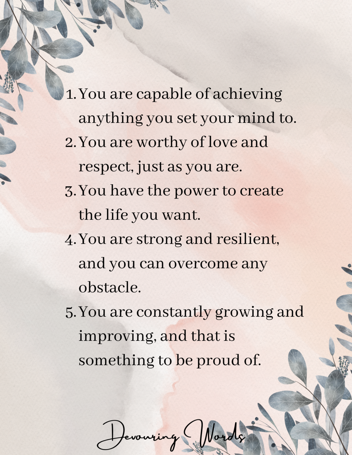 Affirmations About Self Worth